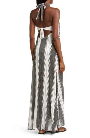 Elan Halter Neck Cover-up Maxi Dress