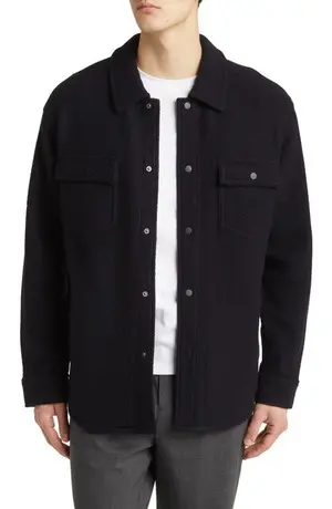 Reigning Champ Warden Boiled Wool Overshirt - Black