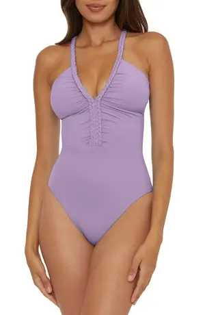 SOLUNA Braid Trim One-Piece Swimsuit Dove