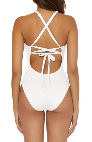 SOLUNA Braid Trim One-piece Swimsuit - White