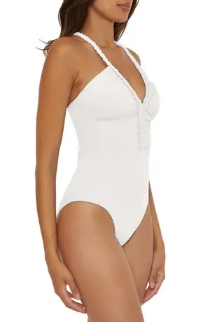 SOLUNA Braid Trim One-piece Swimsuit - White
