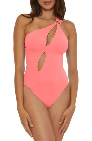 SOLUNA Soluna One-Shoulder Cutout One-Piece Swimsuit Garden Pink