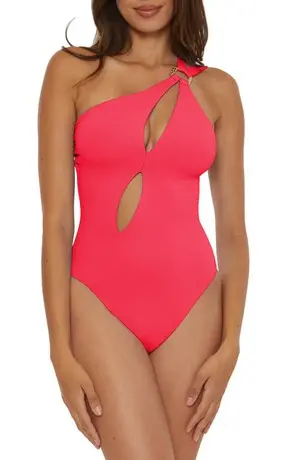 SOLUNA One-shoulder Cutout One-piece Swimsuit - Geranium