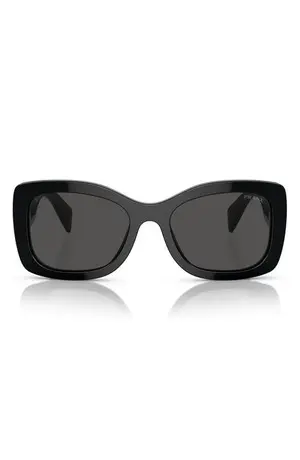 Prada 56mm Oval Sunglasses - Black