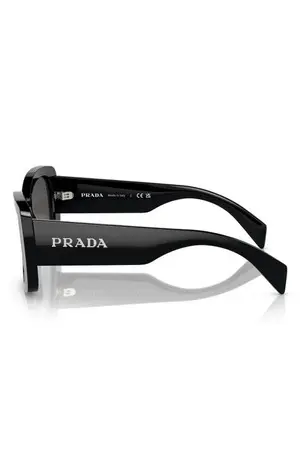 Prada 56mm Oval Sunglasses - Black