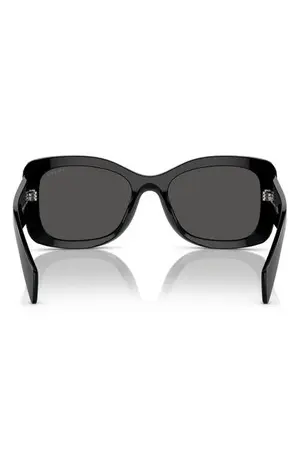 Prada 56mm Oval Sunglasses - Black