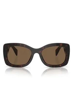 Prada Prada 56mm Oval Sunglasses Dark Brown