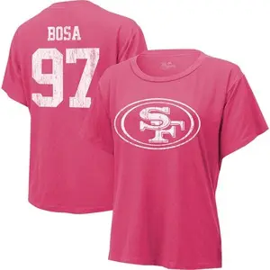 MAJESTIC THREADS Nick Bosa San Francisco 49ers Name & Number T-shirt - Pink