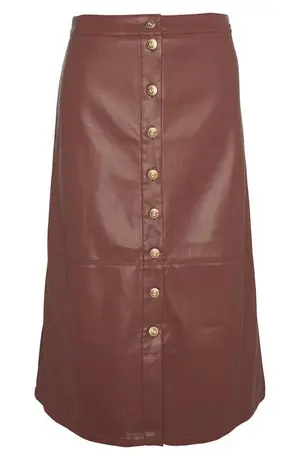 Barbour Alberta Faux Leather Midi Skirt