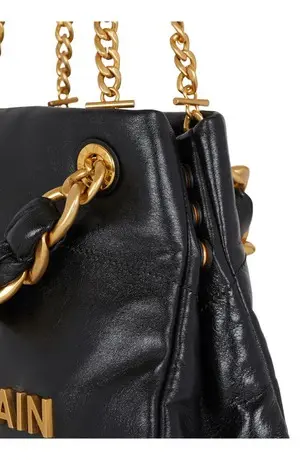 Balmain Small 1945 Soft Crinkle Leather Tote