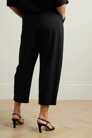 Stella McCartney Cropped Pleated Wool-blend Tapered Trousers