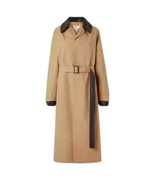 Bottega Veneta Leather-trimmed Trench Coat - Neutrals