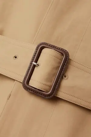 Bottega Veneta Leather-trimmed Trench Coat - Neutrals
