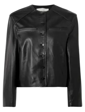 Loulou De Saison Net Sustain Brize Cropped Leather Jacket