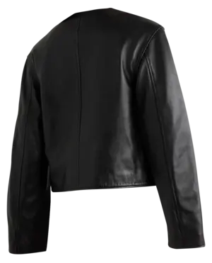 Loulou De Saison Net Sustain Brize Cropped Leather Jacket