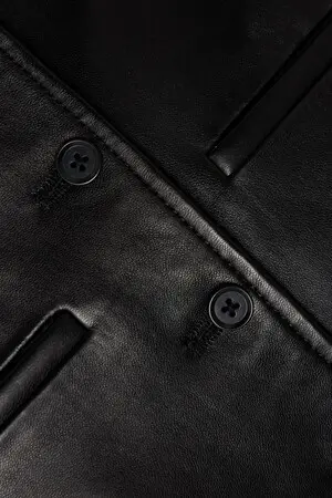 Loulou De Saison Net Sustain Brize Cropped Leather Jacket