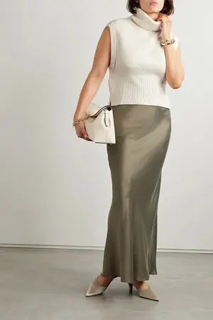 Simkhai Maple Ribbed Wool And Cashmere-blend Turtleneck Top
