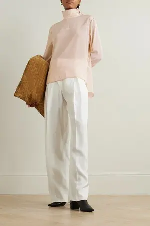 Victoria Beckham Asymmetric Silk-chiffon Blouse