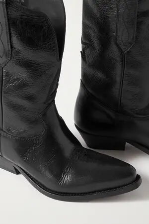 GOLDEN GOOSE Low Wish Star Textured-leather Cowboy Boots
