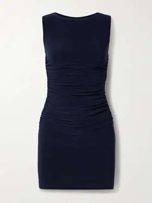 Norma Kamali Pickleball Ruched Stretch-jersey Mini Dress