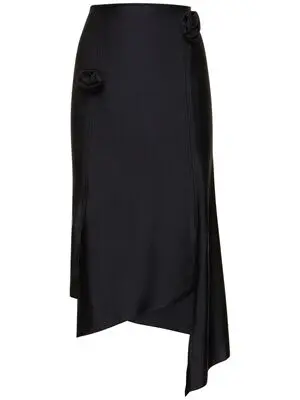 Coperni COPERNI Flower Stretch Jersey Midi Skirt - Black