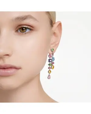 SWAROVSKI Gema Rhodium-plated Linear Earrings - Multi