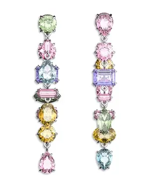 SWAROVSKI Gema Rhodium-plated Linear Earrings - Multi