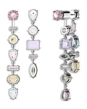SWAROVSKI Gema Rhodium-plated Linear Earrings - Multi