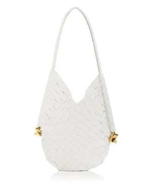 Bottega Veneta Solstice Intrecciato Shoulder Bag - Sand