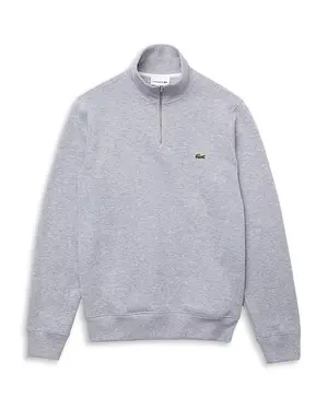 Lacoste Quarter-zip Mock Neck Pullover - Silver