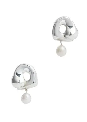 Agmes X Simone Bodmer-turner Sandra Large Sterling Drop Earrings - Silver