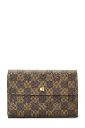 LOUIS VUITTON Damier Ebene Porte Tresor Wallet - Brown