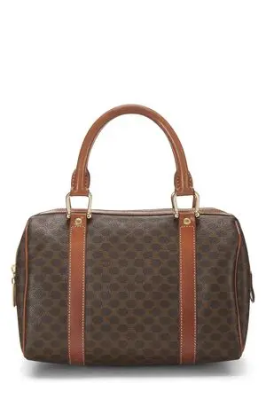 Celine Coated Canvas Macadam Handbag - Brown