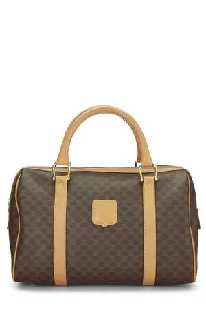 Celine Coated Canvas Macadam Handbag - Brown