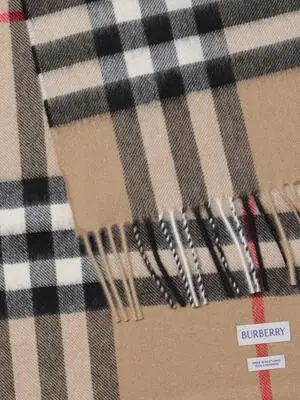 Burberry Scarf In Check Cashmere - Beige