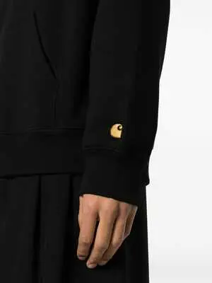 Carhartt Work In Progress Logo-print Cotton-blend Hoodie - Black