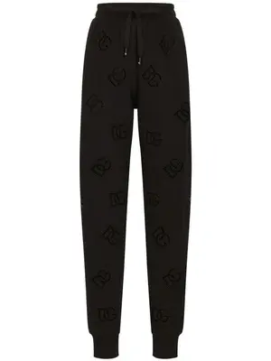 Dolce & Gabbana Logo-embroidered Drawstring-waistband Track Pants - Black