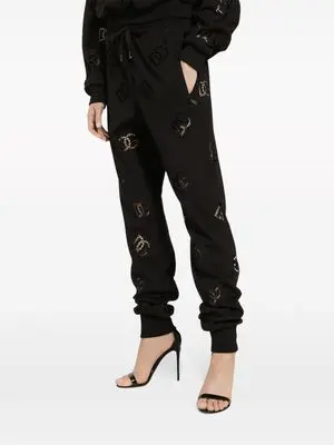 Dolce & Gabbana Logo-embroidered Drawstring-waistband Track Pants - Black