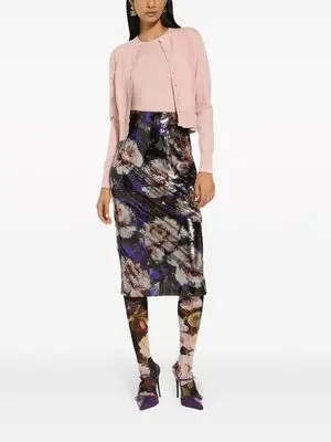 Dolce & Gabbana Sequin-embellished Midi Skirt - Purple