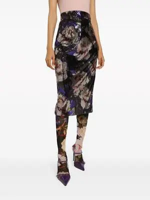 Dolce & Gabbana Sequin-embellished Midi Skirt - Purple