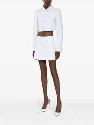 Dolce & Gabbana Monogram Jacquard Cropped Jacket - White