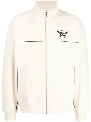 Mcm Essential Logo-embroidered Track Jacket - Neutrals