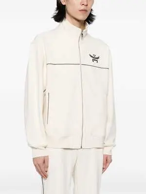 Mcm Essential Logo-embroidered Track Jacket - Neutrals