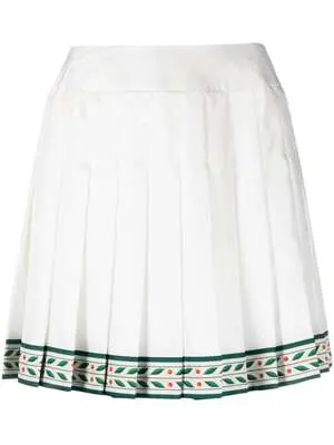 Casablanca Laurel Pleated Miniskirt - White