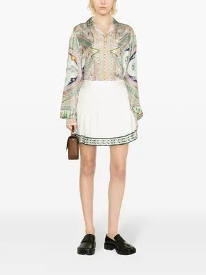 Casablanca Laurel Pleated Miniskirt - White