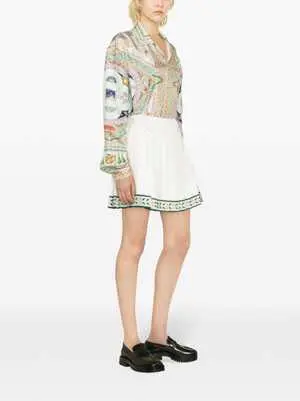Casablanca Laurel Pleated Miniskirt - White