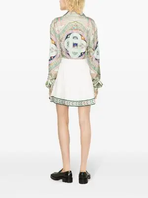 Casablanca Laurel Pleated Miniskirt - White