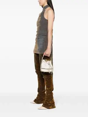 Moschino Exposed-zip Leather Bucket Bag