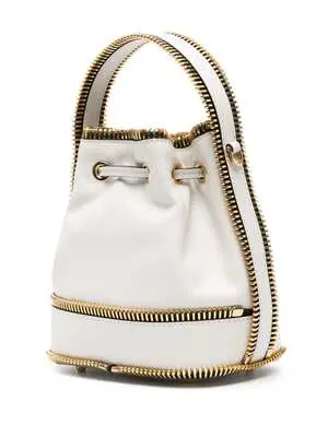 Moschino Exposed-zip Leather Bucket Bag