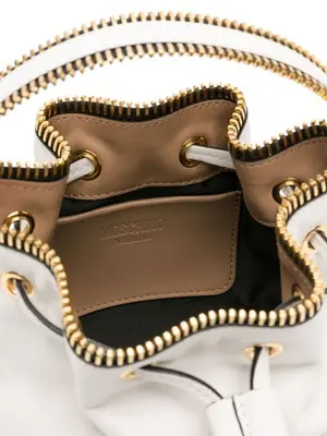 Moschino Exposed-zip Leather Bucket Bag